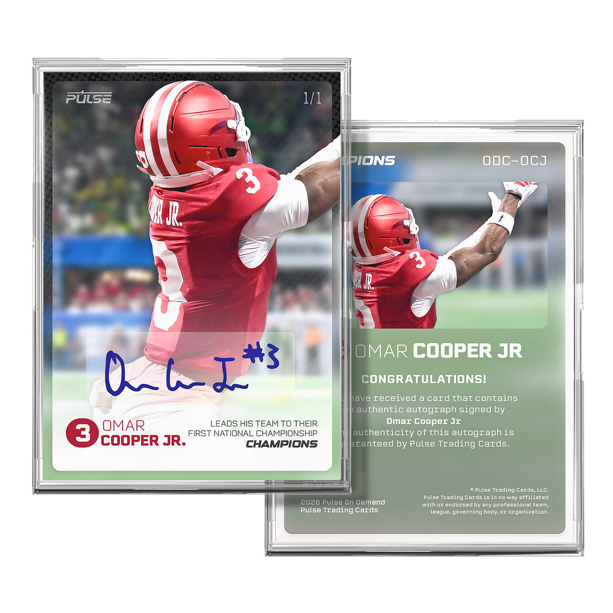 2026 Pulse On Demand Omar Cooper Jr Autographed Champions Card